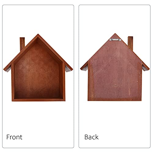 VOSAREA Wooden Wall Shelf Wall Mounted Floating Shelves House Shape Wall Storage Rack Wall Organizer for Office Kitchen Living Room Bathroom