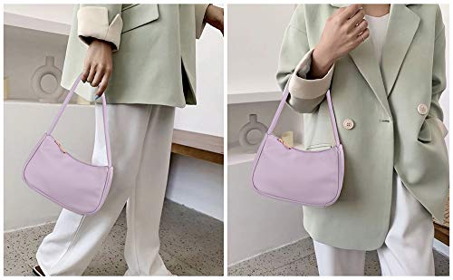 UTO Mini Purses for Women Ultra Soft Leather Vegan Lightweight Clutch Handbag Shoulder Bag Dark Purple