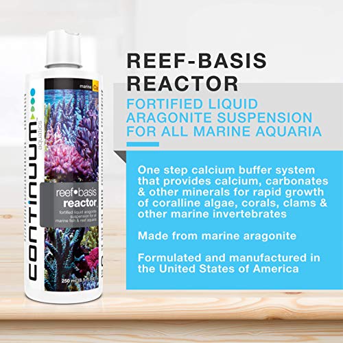 Continuum Aquatics Reef Basis Reactor β Liquid Aragonite Suspension for Marine Fish and Reef Saltwater Aquariums, Provides Calcium and Carbonates