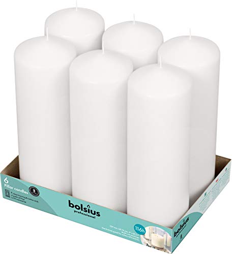 Bolsius White Pillar Candles β 3x9 Unscented Candle Set of 6 β Dripless, Smokeless, and Clean Burning Household Dinner Candles β Perfect for Weddings, Parties, Dinners Decorative Candles