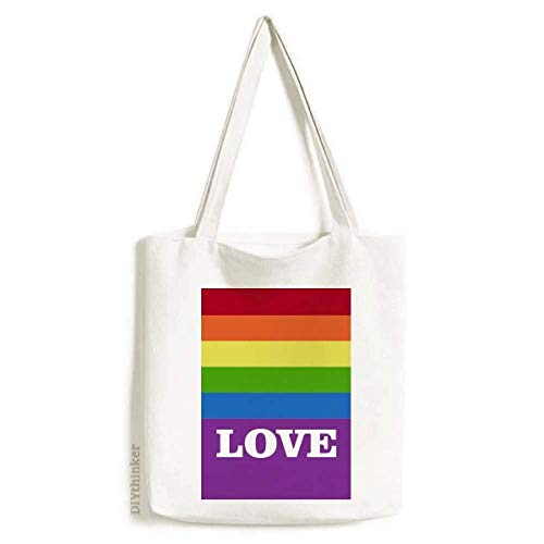 Love LGBT Rainbow Homo Art Deco Gift Fashion Tote Canvas Bag Shopping Satchel Casual Handbag