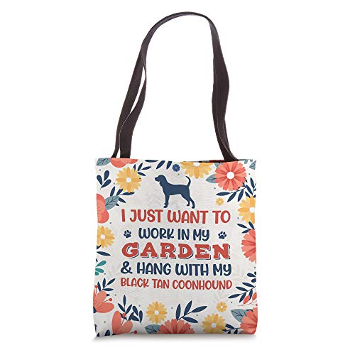 Black and Tan Coonhound Mom Garden Plant Gardener Dog Gift Tote Bag