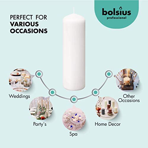Bolsius White Pillar Candles β 3x9 Unscented Candle Set of 6 β Dripless, Smokeless, and Clean Burning Household Dinner Candles β Perfect for Weddings, Parties, Dinners Decorative Candles