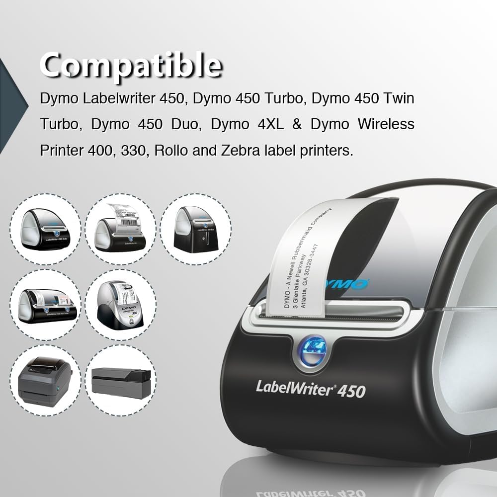 BETCKEY - Compatible DYMO 30256 (2-5/16" x 4") Replacement Shipping Labels - Compatible with Rollo, DYMO Labelwriter 450, 4XL & Zebra Desktop Printers[10 Rolls/3000 Labels]