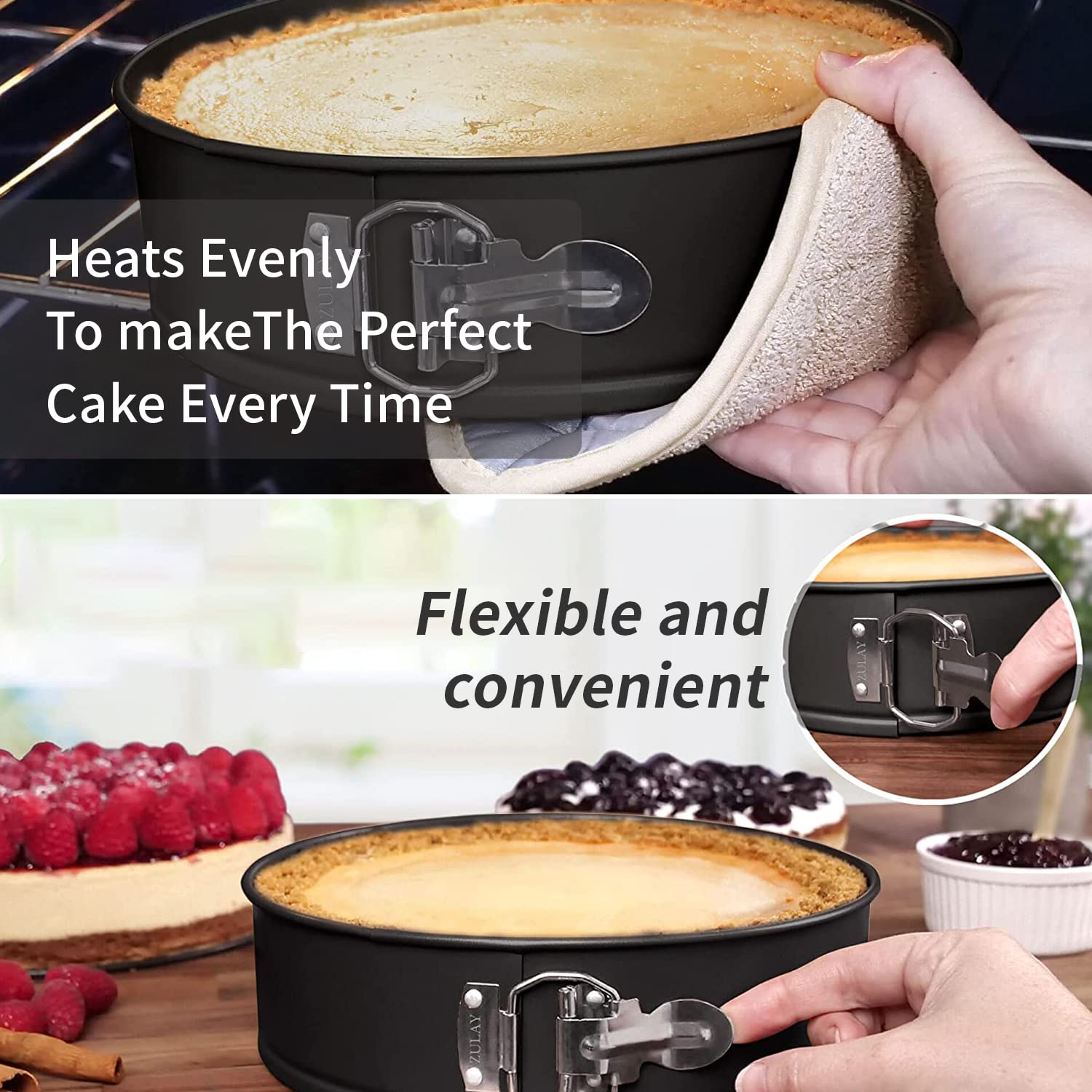 Springform Cake Pan Set,Nonstick Leakproof 3 pcs Cake Pan Bakeware For Cheesecake, Tier Wedding Cakes, And More - Removable Bottom, Leakproof Bakeware Sets(4"/7"/9")
