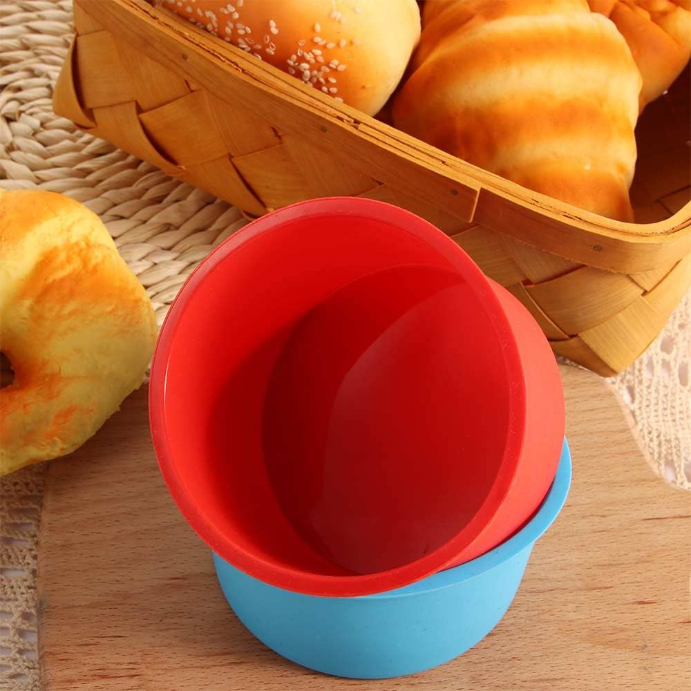 4 inch Silicone Round Cake Pans,Silicone Cake Mold Baking Pan,Non-Stick Bakeware Pan Reusable Cake Pan,for Cheesecake Chocolate Cake(1pcs,blue)