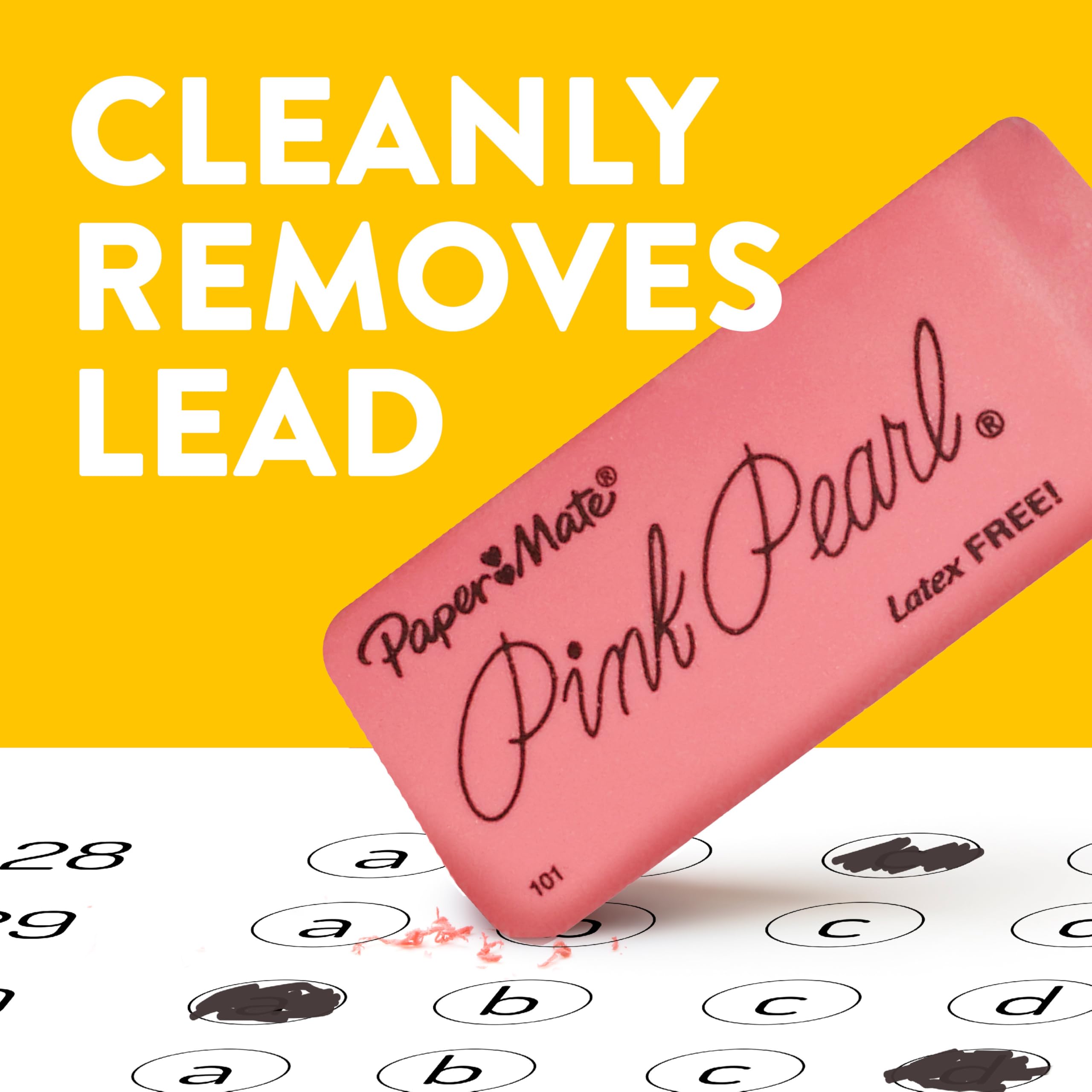 Paper Mate Erasers Pink Pearl Large Erasers, 12 Count