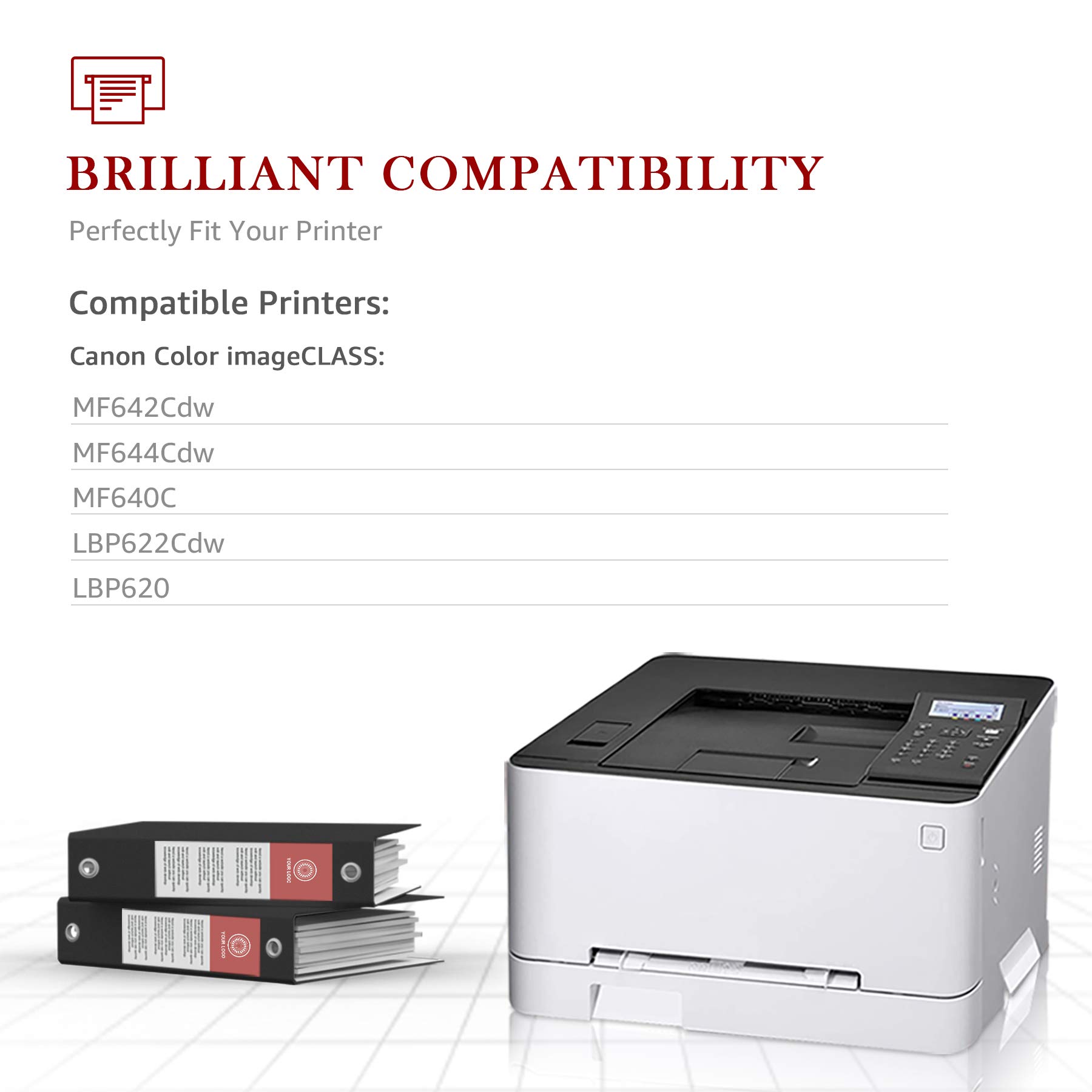 Toner Kingdom Compatible Toner-Cartridge Replacement for Canon 054H 054 High Yield CRG-054 for Canon Color ImageClass LBP622Cdw MF644Cdw MF642Cdw MF640C Printer - 4Pack(1B 1C 1M 1Y)