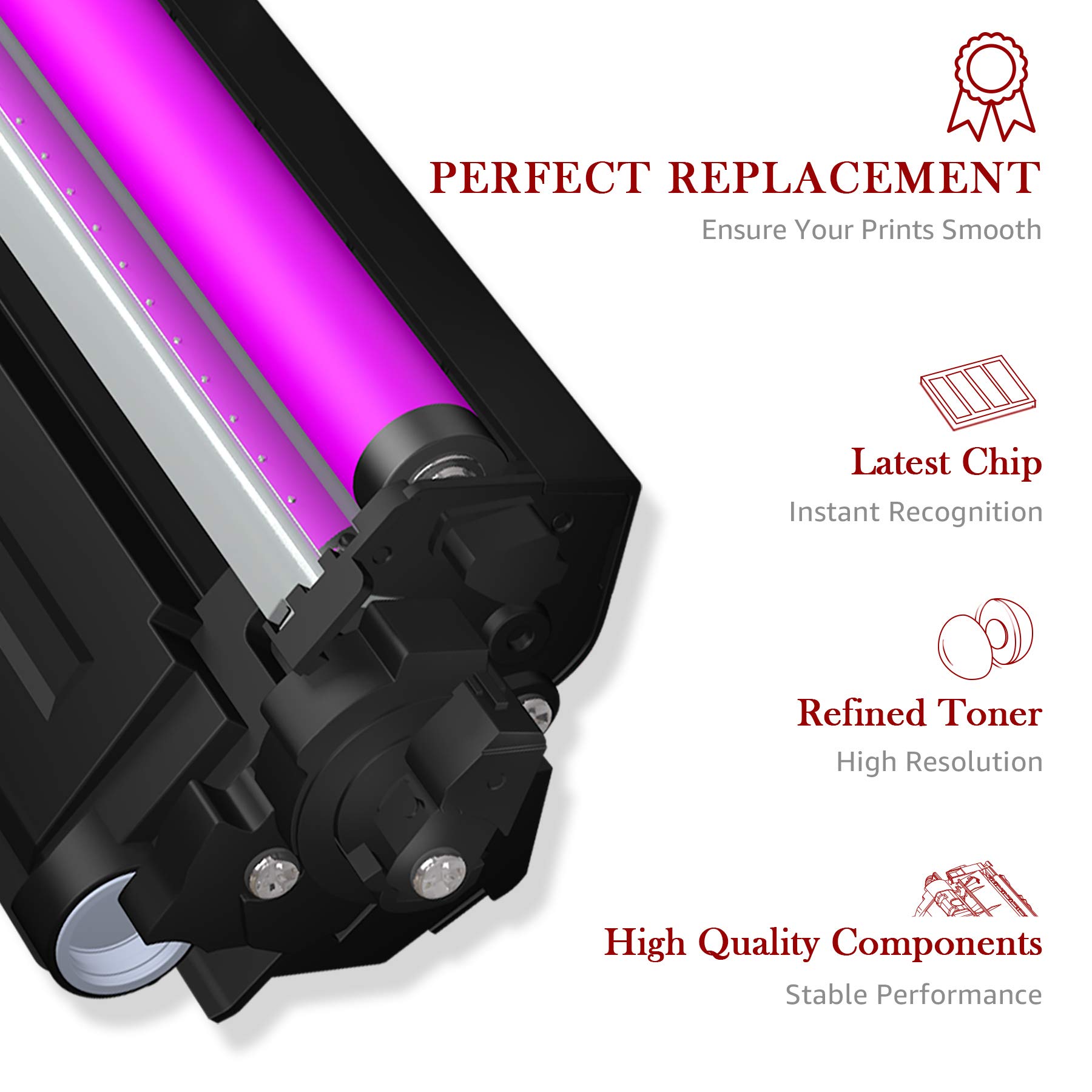 Toner Kingdom Compatible Toner-Cartridge Replacement for Canon 054H 054 High Yield CRG-054 for Canon Color ImageClass LBP622Cdw MF644Cdw MF642Cdw MF640C Printer - 4Pack(1B 1C 1M 1Y)