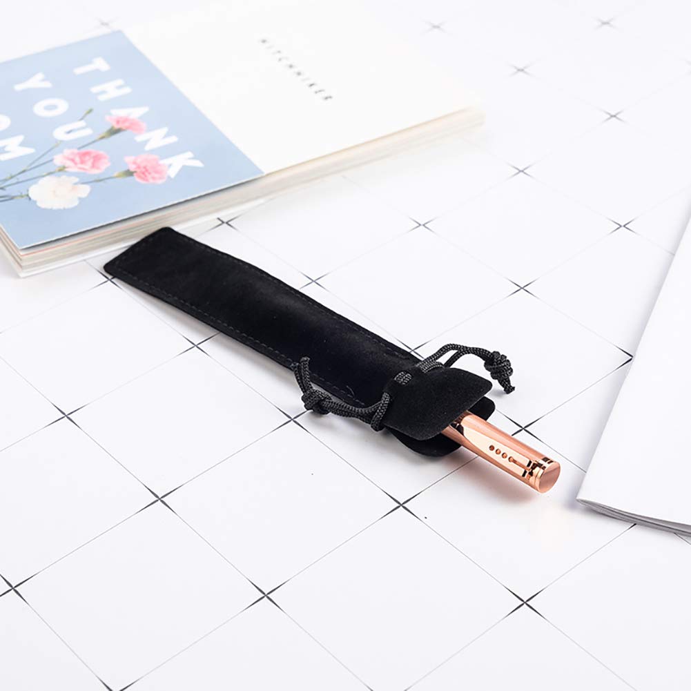 GSHLLO 20 PCS Black Velvet Drawstring Pen Pouch Single Pen Bag Pencil Bag for Pen and Pencil
