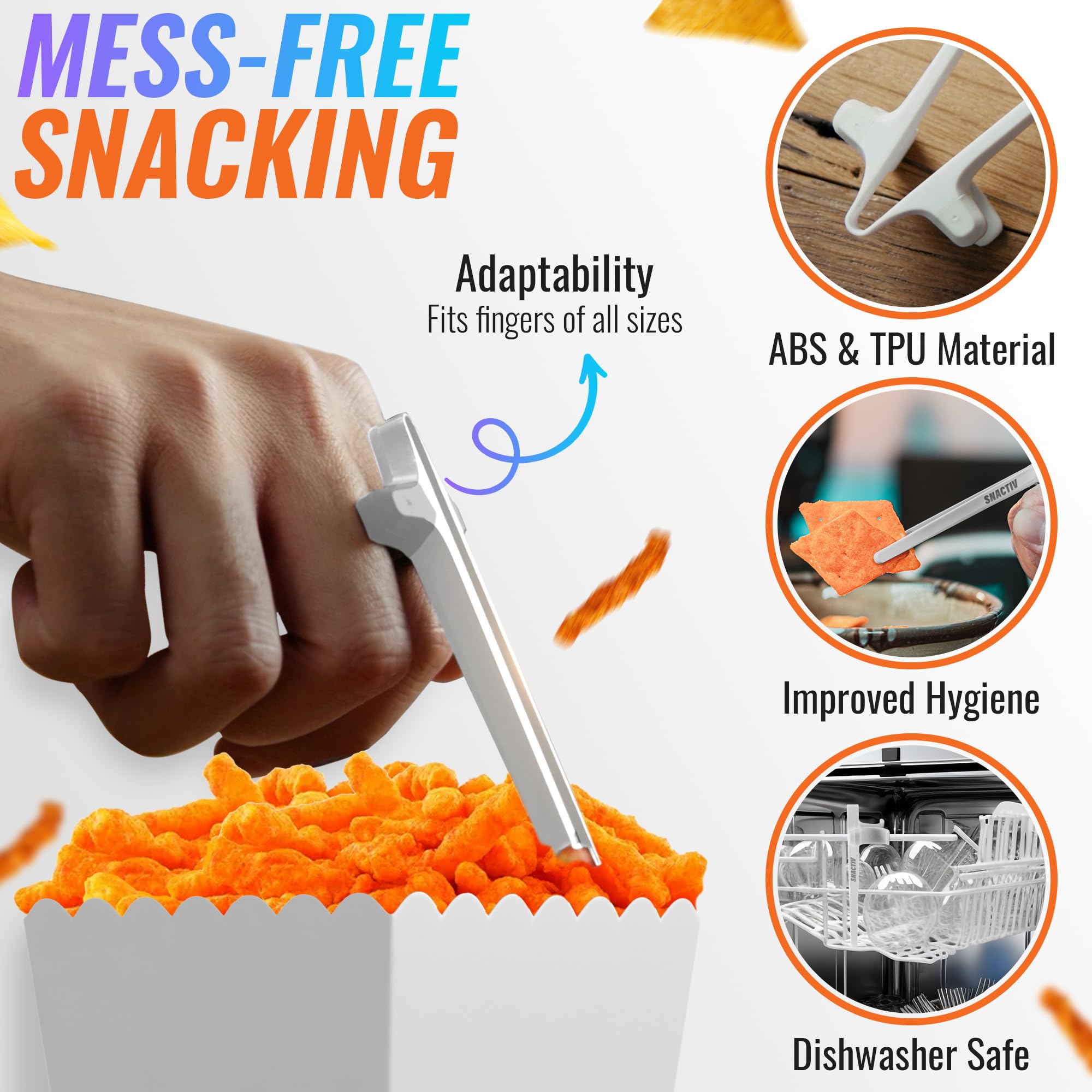 SNACTIV - Light Mode - The Official Snacking Tool of the Future, as seen on Shark Tank!, White, One Size