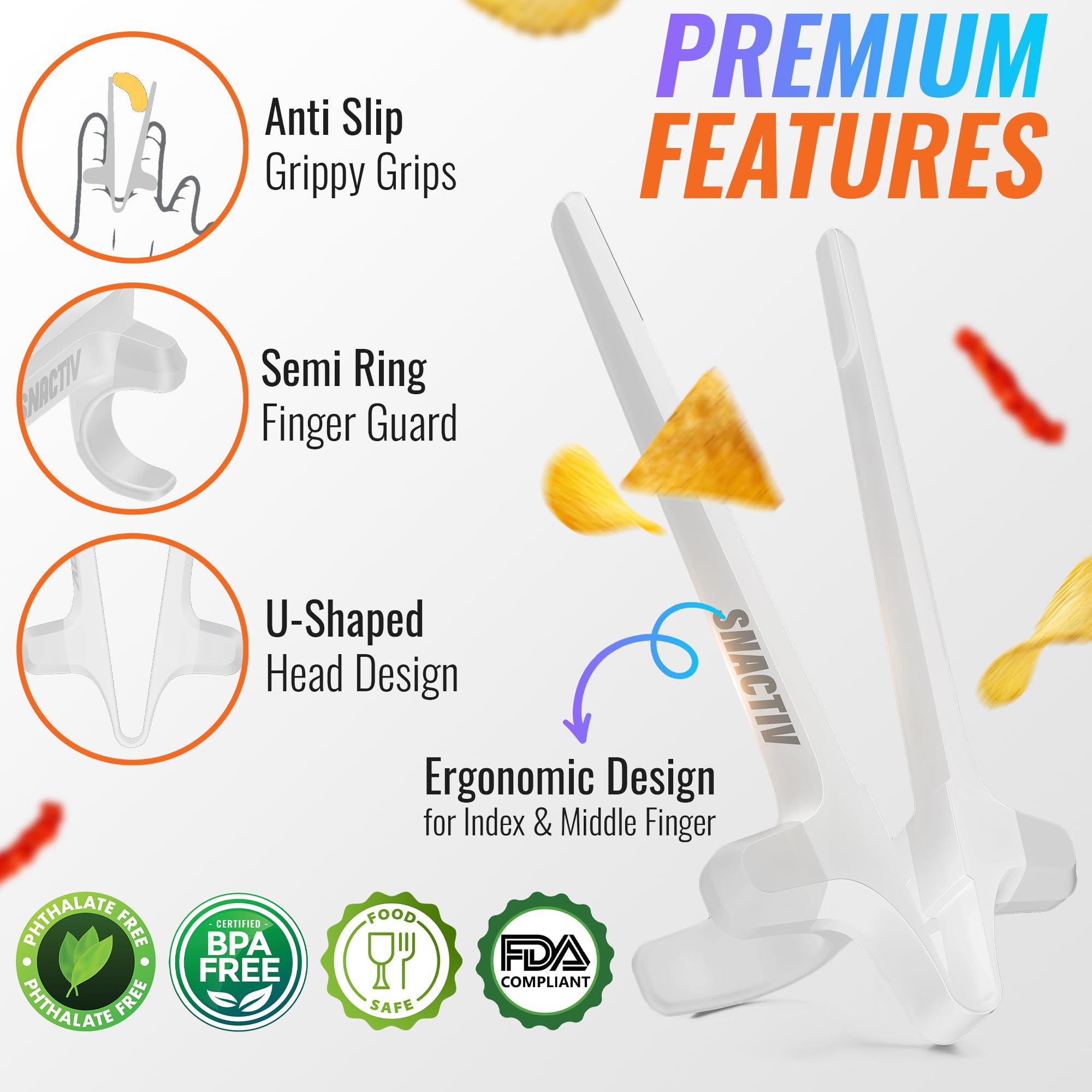 SNACTIV - Light Mode - The Official Snacking Tool of the Future, as seen on Shark Tank!, White, One Size