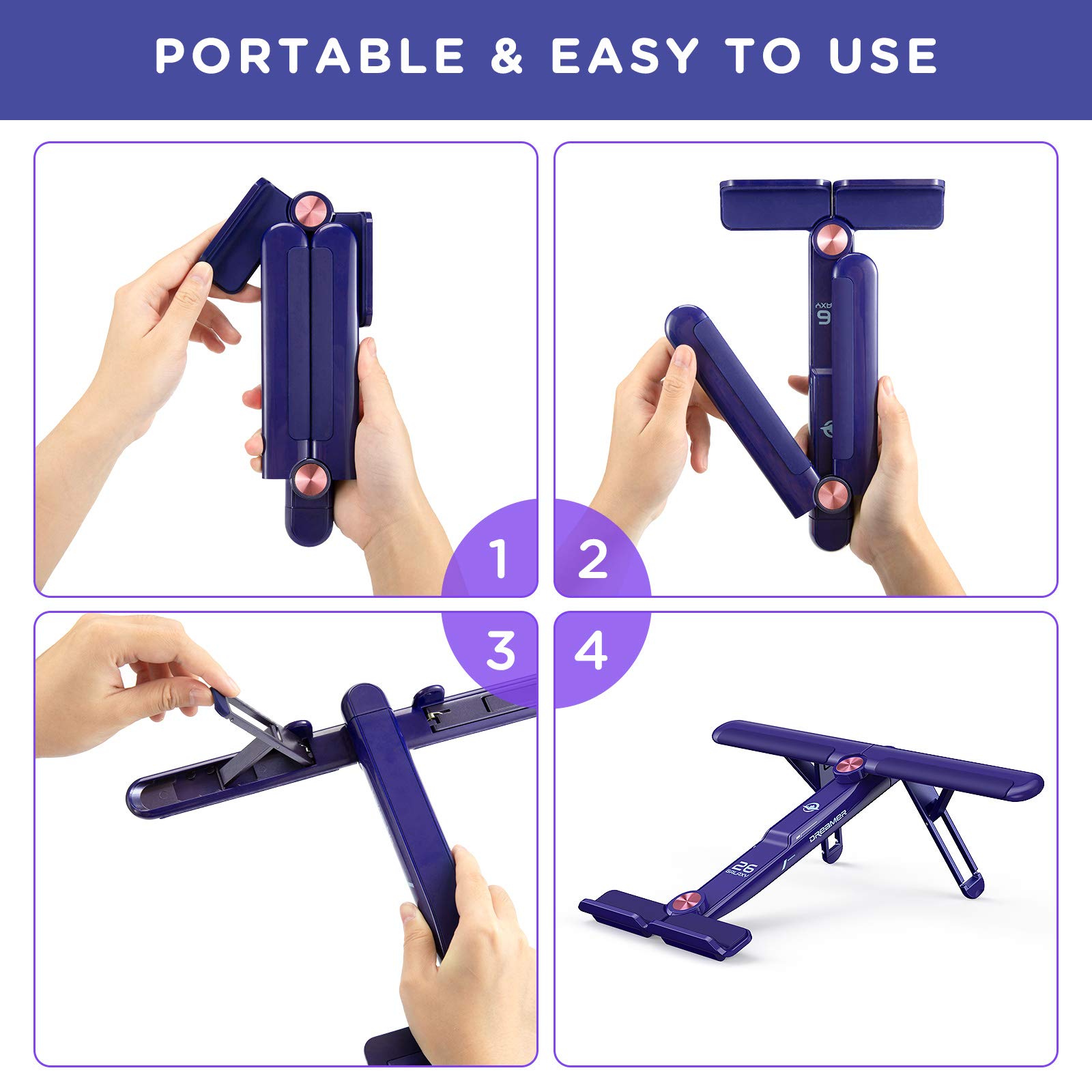 seenda Laptop Stand, Ergonomic Portable Stand, Adjustable Notebook Riser Holder Compatible with MacBook, Dell, Lenovo More 10-15.6 Inches Computers