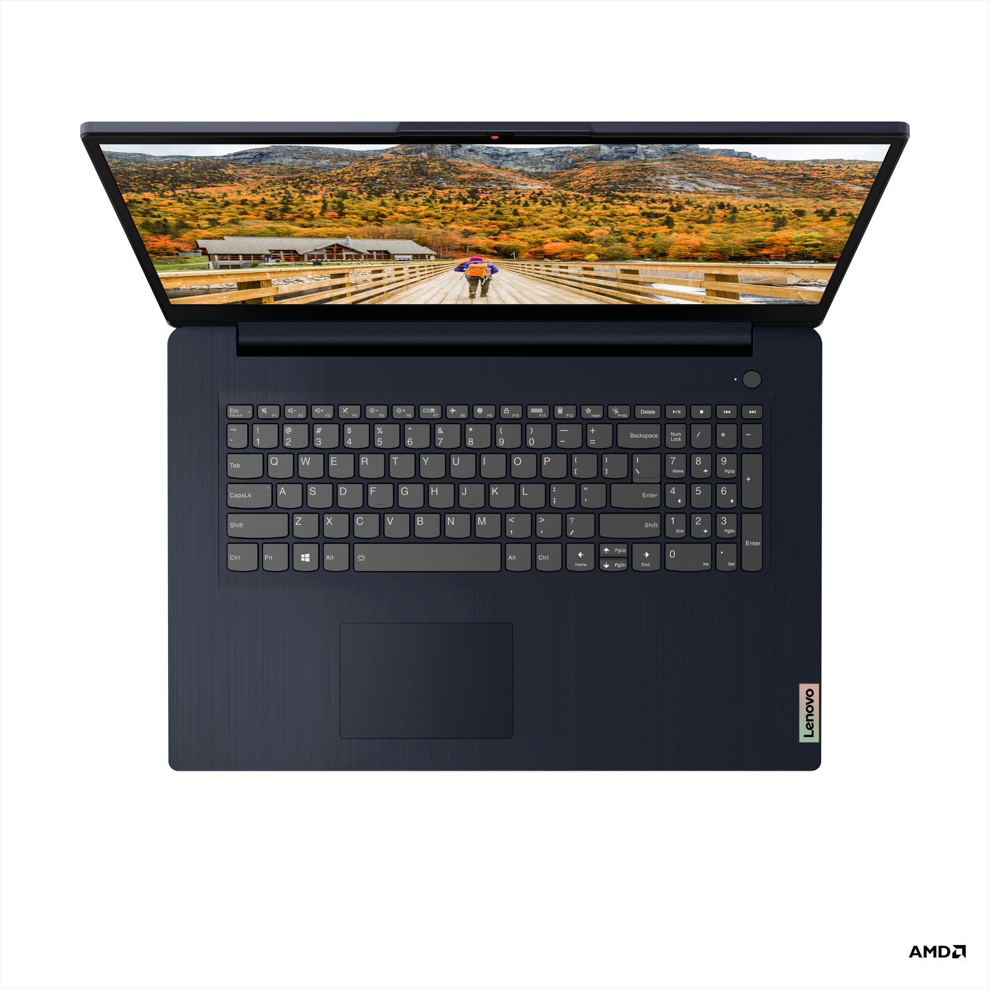 Lenovo IdeaPad 3 Laptop, 17.3" HD+ Display, AMD Ryzen 5 5500U, 8GB RAM, 512GB Storage, AMD Radeon 7 Graphics, Windows 10 Home, Abyss Blue