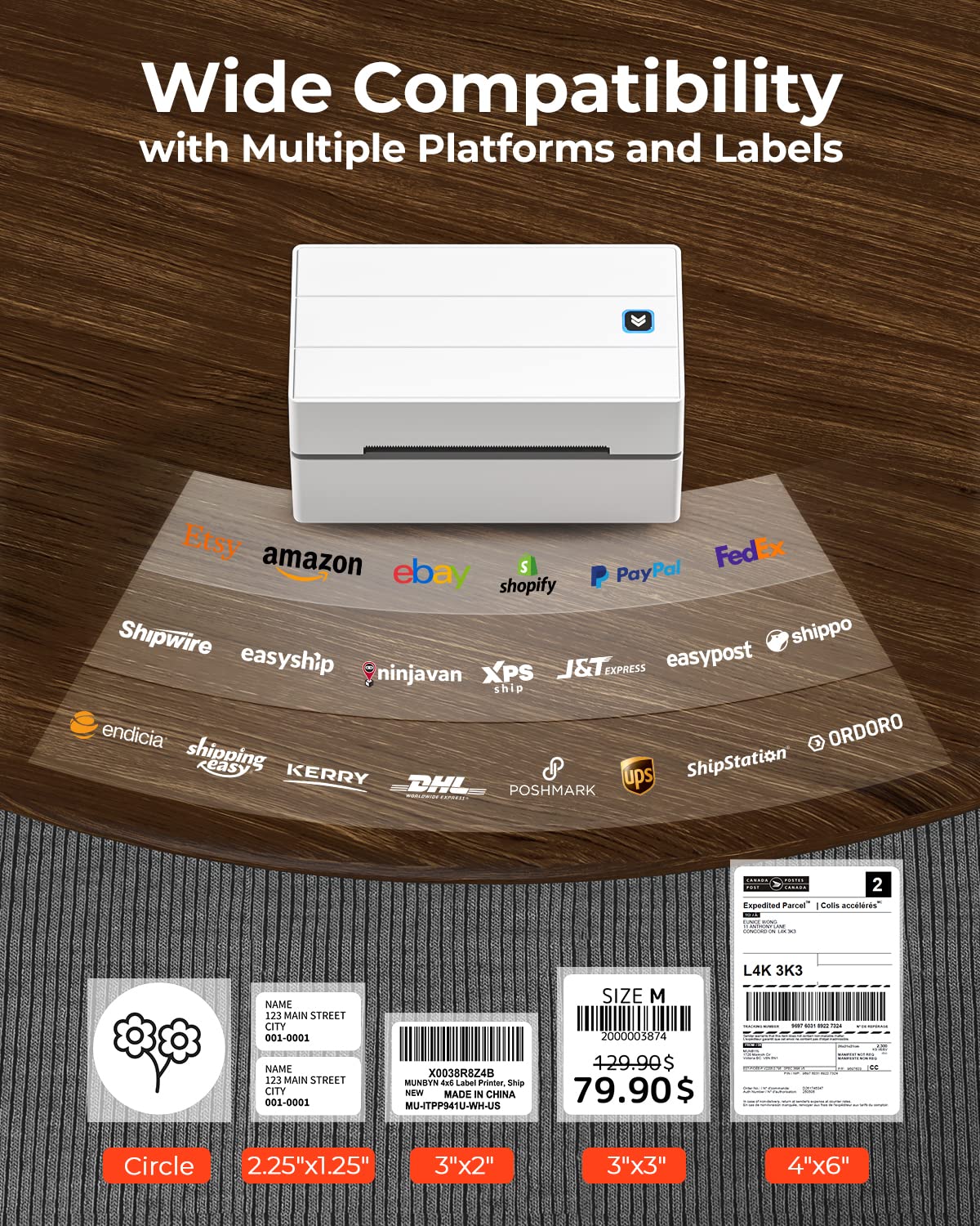 MUNBYN Shipping Label Printer Label Makers