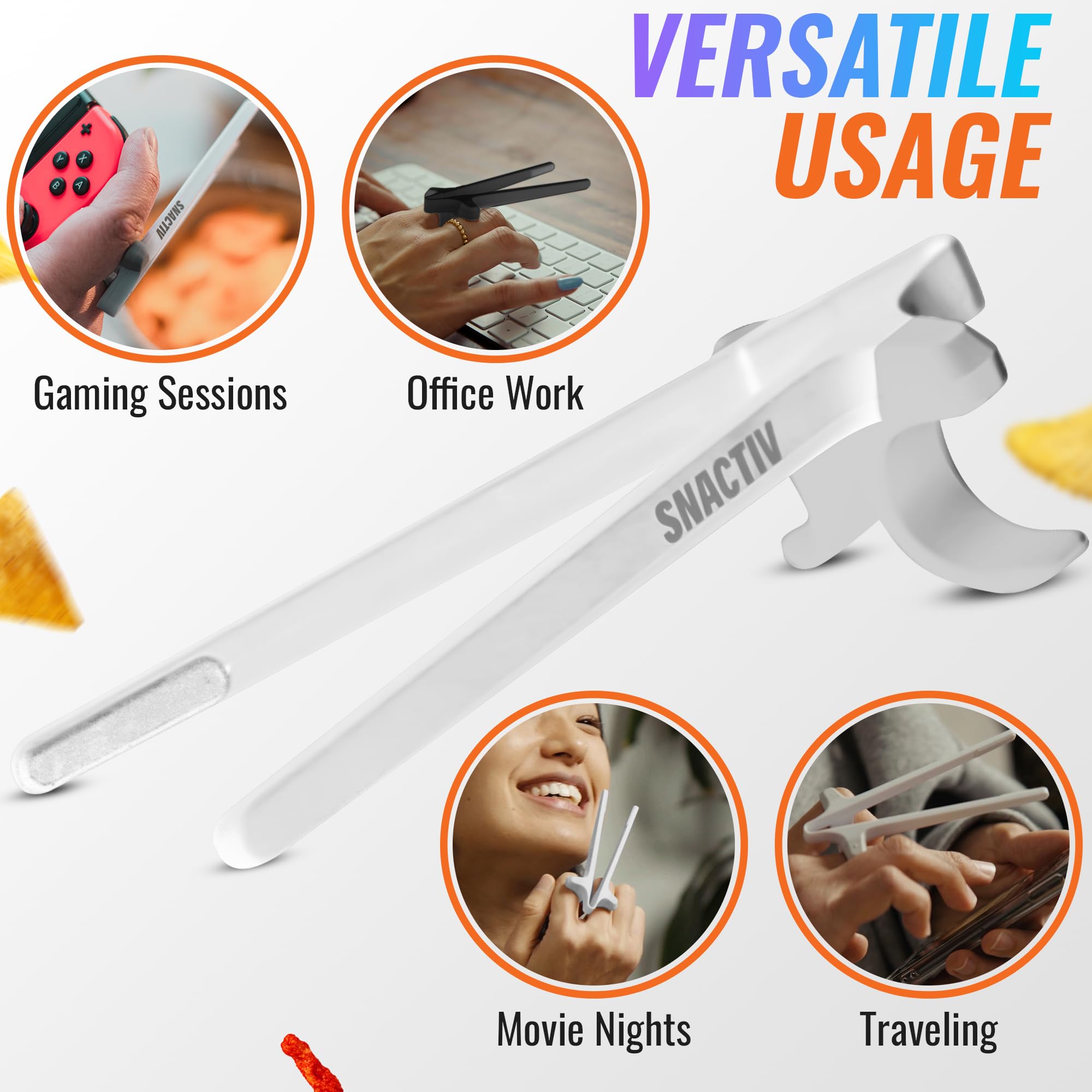 SNACTIV - Light Mode - The Official Snacking Tool of the Future, as seen on Shark Tank!, White, One Size