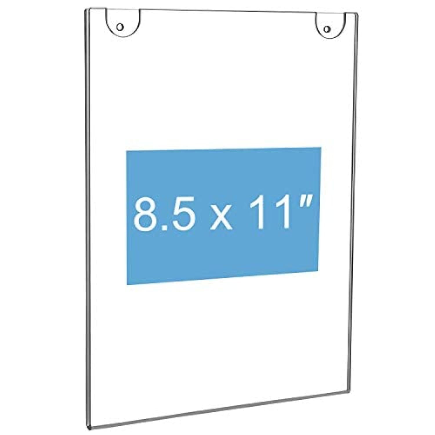 NIUBEE 6 Pack Acrylic Wall Sign Holder 8.5x11 Vertical, Clear Plastic Picture Frame, Wall Mounted Design, Support No Drilling(Provide 3M Tape and Screws)