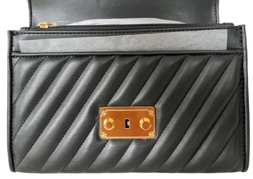 Michael Kors Small Rose Quilted Leather Shoulder Flap Bag Black