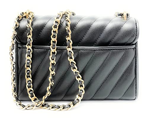 Michael Kors Small Rose Quilted Leather Shoulder Flap Bag Black