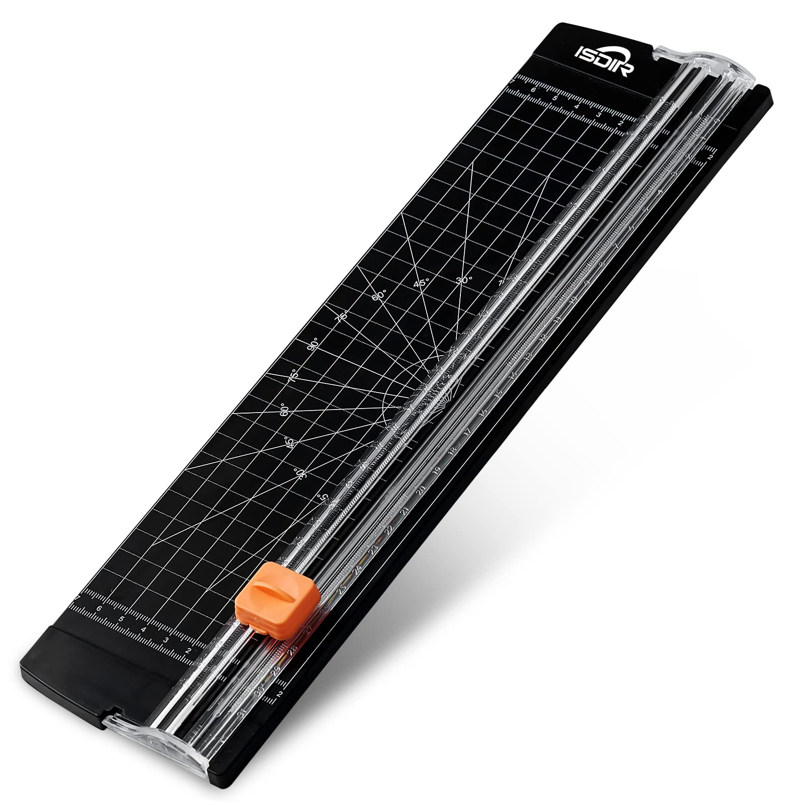 ISDIR Paper Cutter Slicer, 12 Inch Paper Trimmer Scrapbooking Tool Supplies with Security Safeguard and Side Ruler, Portable Paper Slicer for Craft Paper, Label, Photo, Cardstock