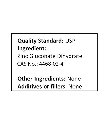 NuSci Zinc Gluconate Powder Pure Supports Enzyme Functions (2270 Grams (5.0 lb)