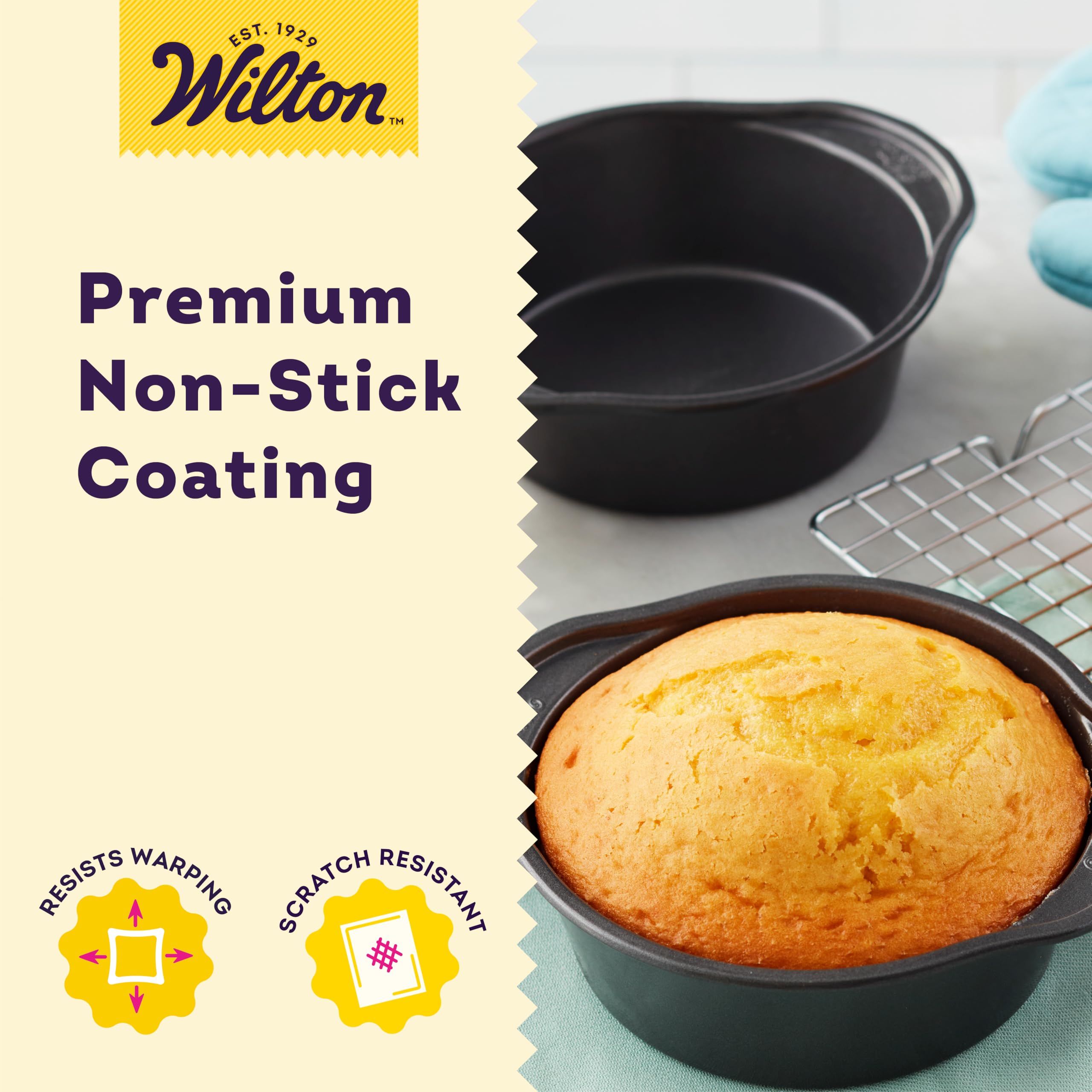 Wilton Perfect Results Premium 6-inch Non-Stick Round Cake Pan Set, 2-Piece, Steel