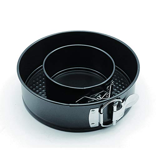 HYTK Springform Pan Set of 2 Nonstick Round Cheesecake Cake Pan 4 and 7 Inch Leakproof Heavy Carbon Steel Detachable Bakeware For Instant Port 6QT or 8QT…