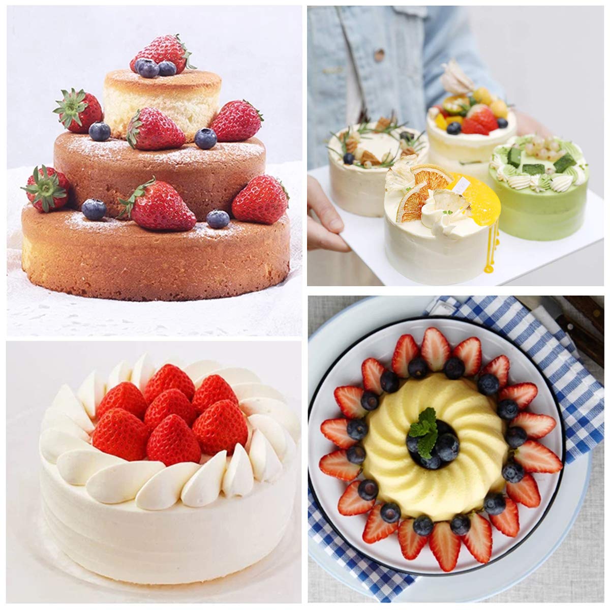 Round Cake Pans Silicone Molds for Baking, Red, Set of 3, Bakeware Pan for Layer Cakes, Cheese Cakes, Bread, Chiffon and Rainbow CakeNonstick&Quick Release Baking Pans(4 Inch, 6 Inch, 8 Inch)