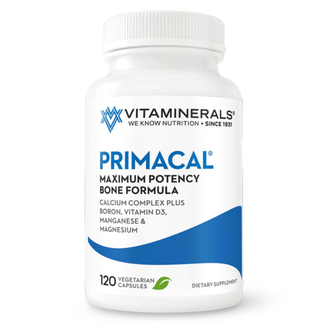 VITAMINERALS 95 Primacal® Bone Support Maximum Potency Calcium, Magnesium for Bone Loss (120)