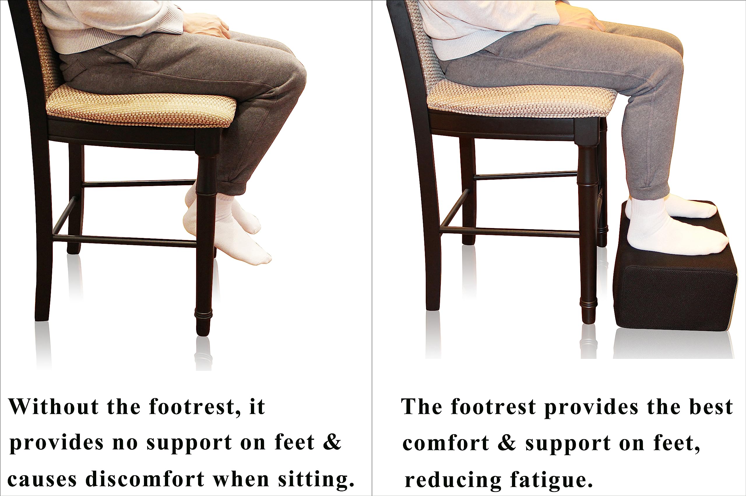 InteVision Extra Large 2-in-1 Footrest for Added Height - Premium Foam Cushion Works Great for Under Desk or bar - Will not Slide on Any Surface (17.5" X 12" x 8")