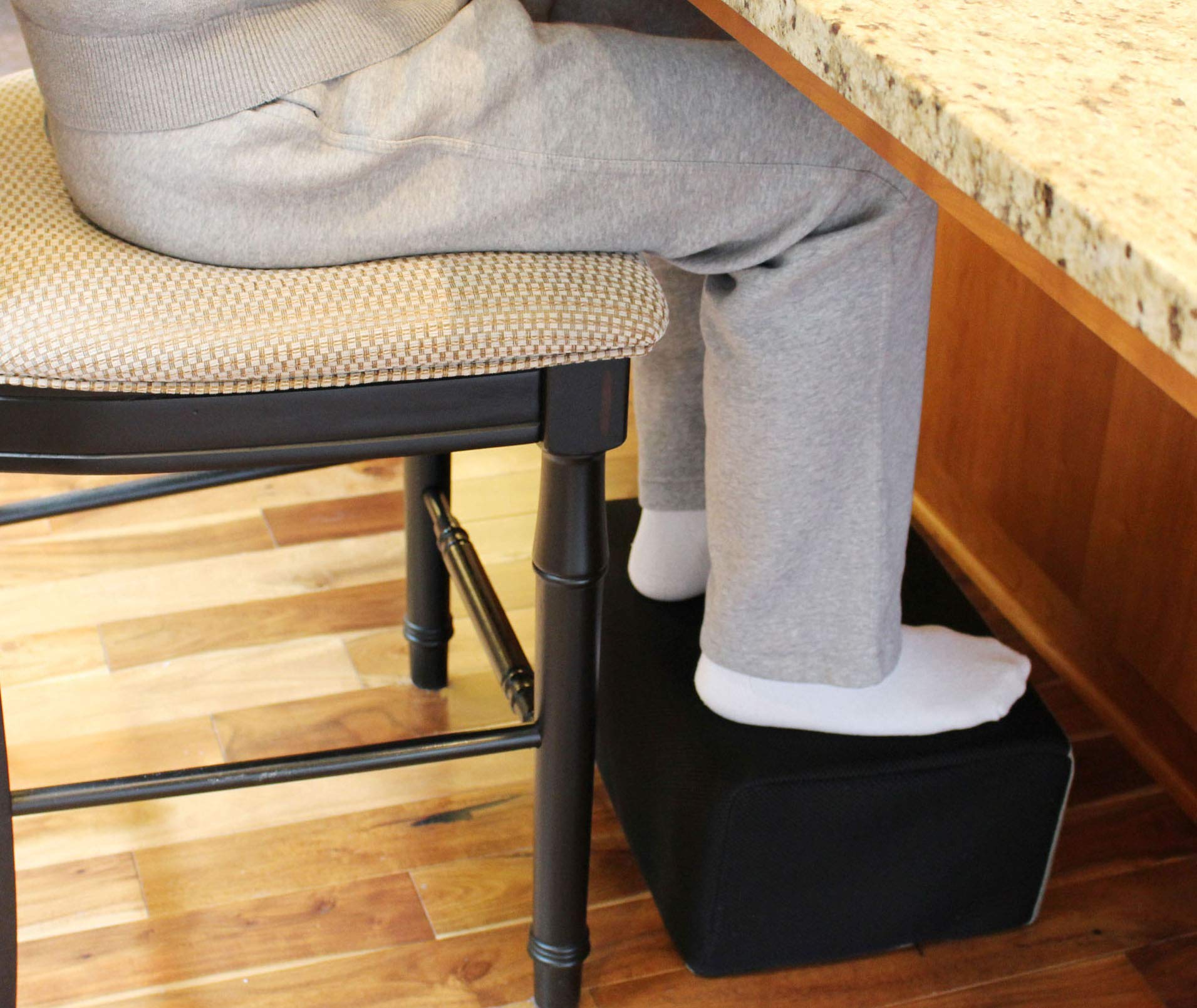 InteVision Extra Large 2-in-1 Footrest for Added Height - Premium Foam Cushion Works Great for Under Desk or bar - Will not Slide on Any Surface (17.5" X 12" x 8")