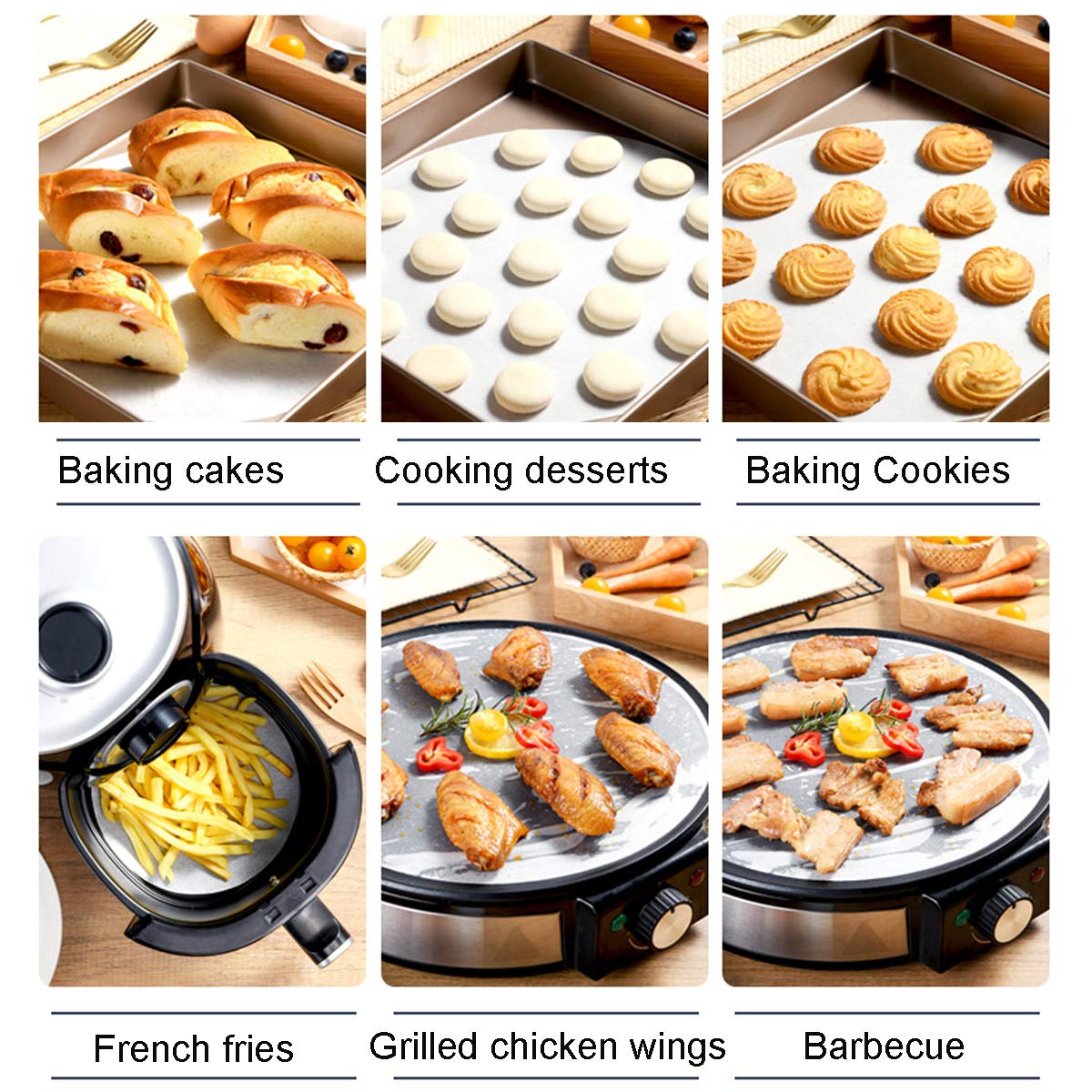 Heavy Duty 4 Inch Parchment Paper Rounds 300Pcs Patty Paper Rounds, Use for Baking Small Cakes, Separating Frozen Patty, Tortilla Press, Toaster Oven