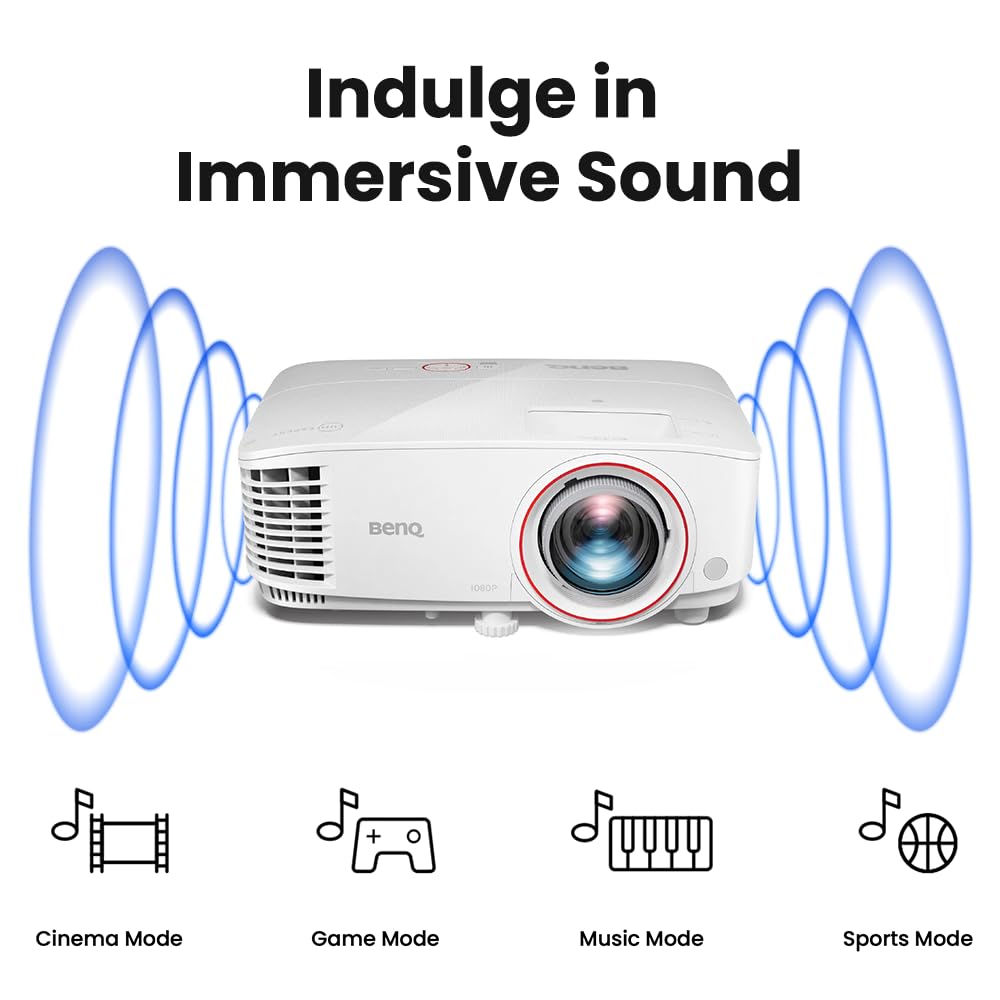 BenQ TH671ST 1080p Short Throw Gaming Projector | Gaming Mode for Intense Low Input Lag Action | 3000 Lumens for Lights On Entertainment | 3 Year Industry Leading Warranty