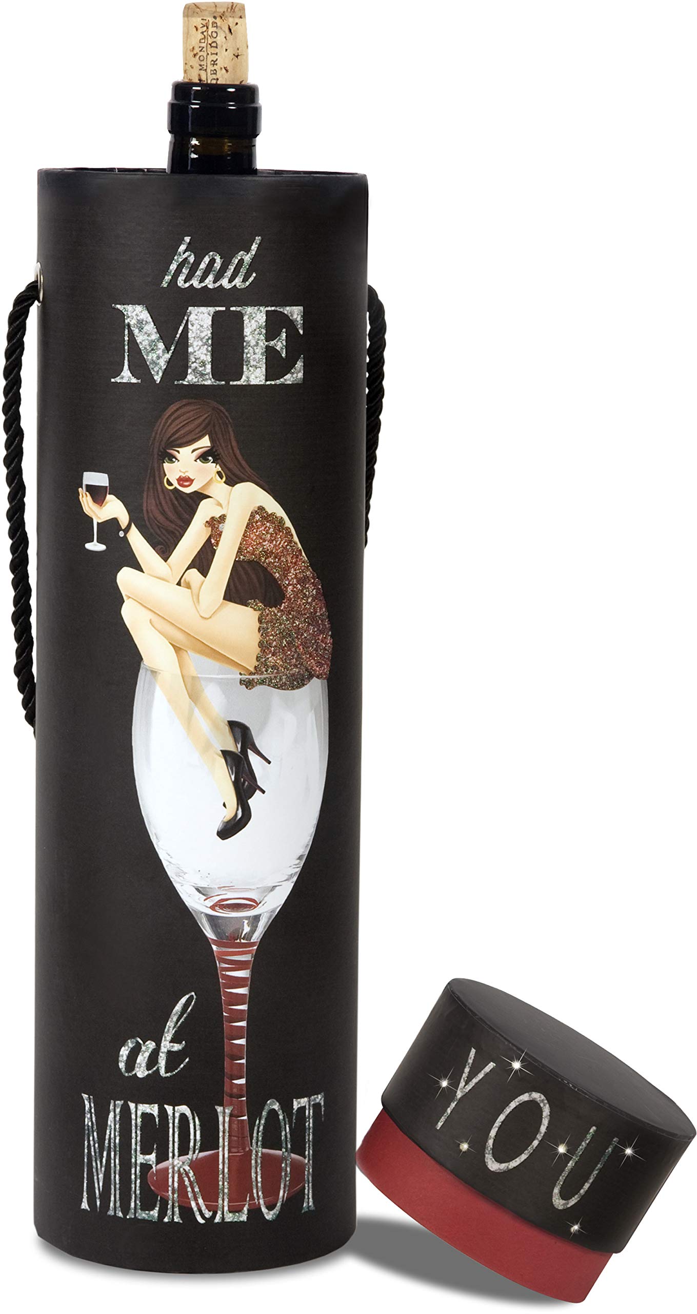 Pavilion Gift Company Hiccup by H2Z 73689 You Had Me at Merlot Blinking Wine Box, 15-Inch Tall