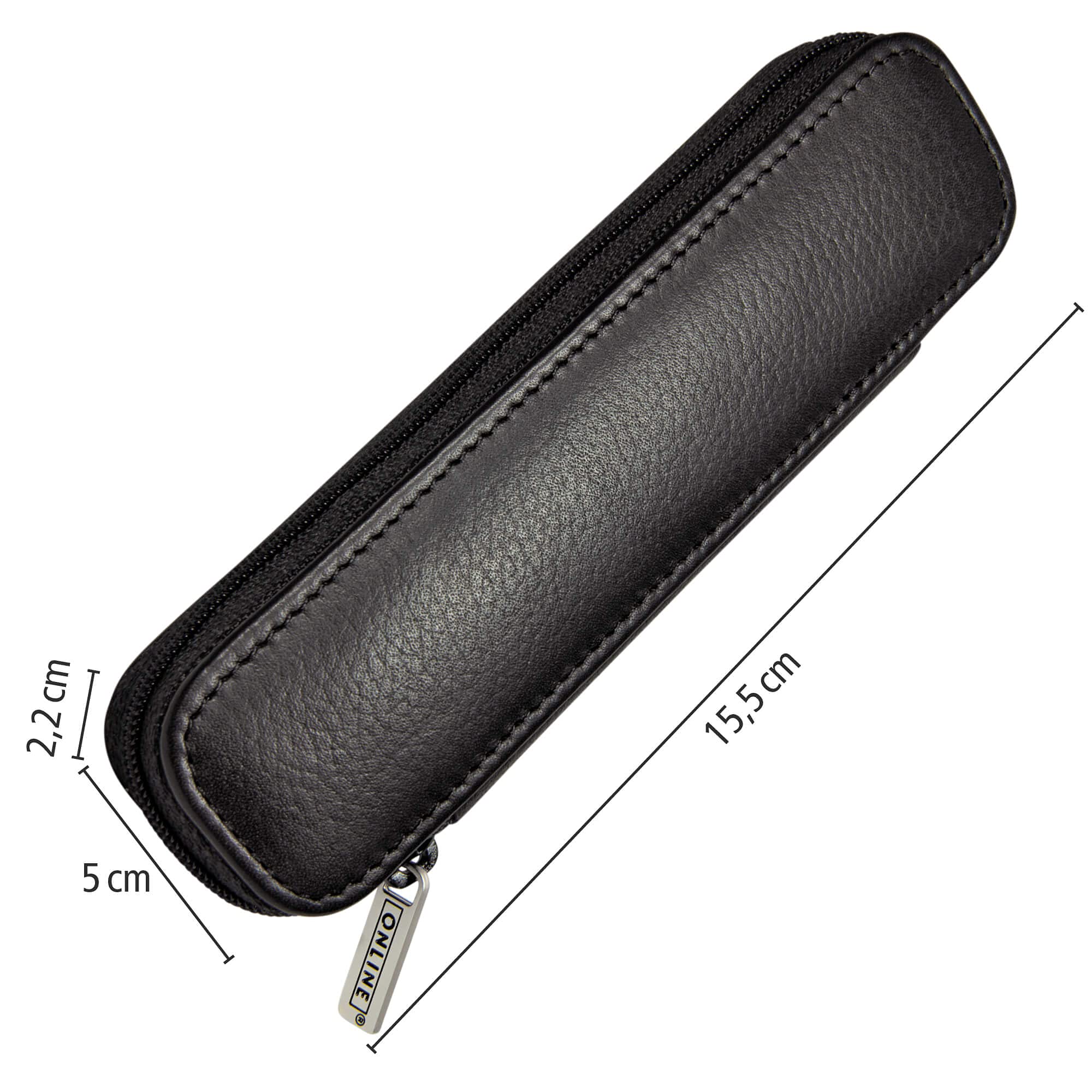 Paradise Pen Company Leather Case Zipper Black for 2 Standard Pens (90686)