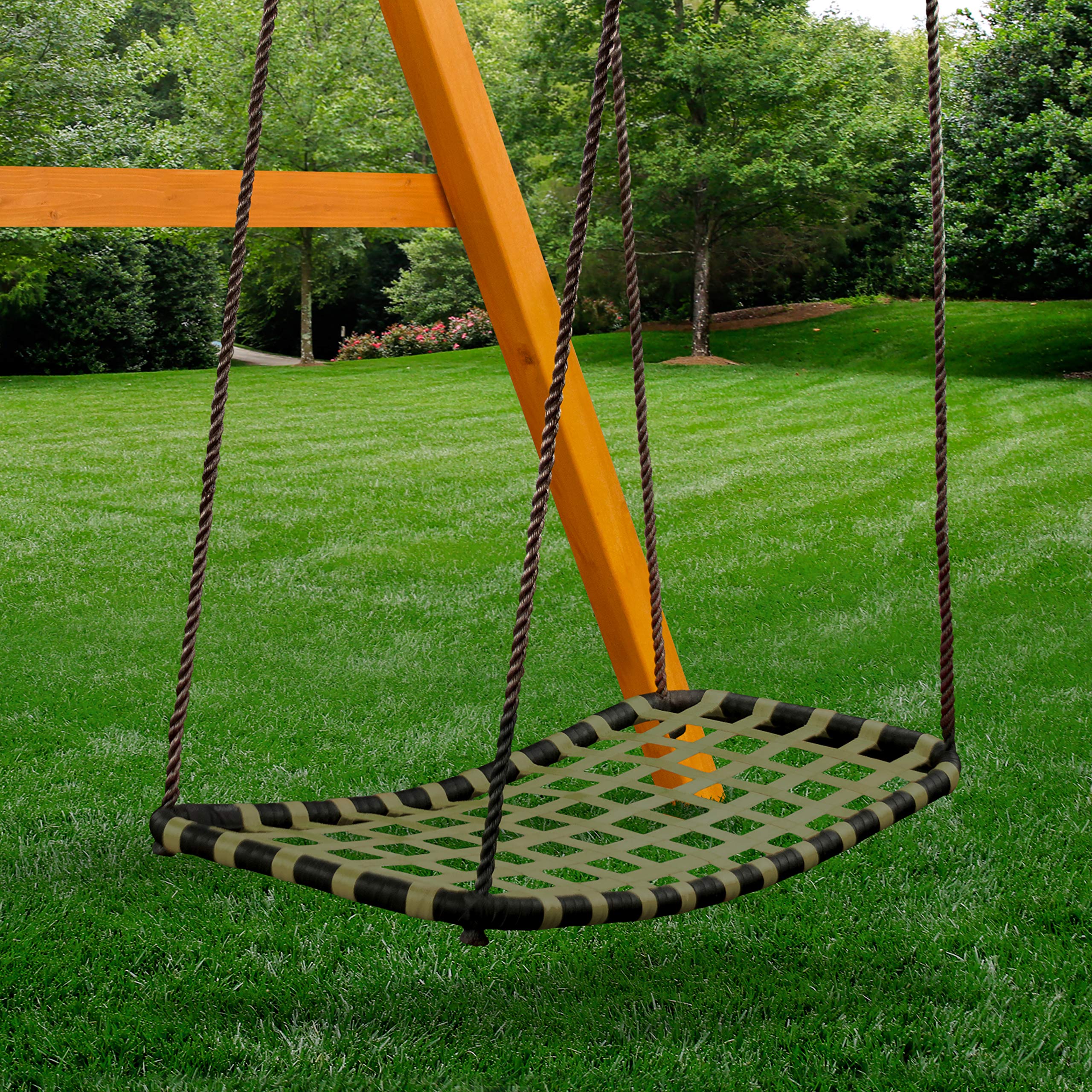 Gorilla Playsets 04-0030-BK/G/BK Chill 'N Swing with Nylon Rope, Nylon, Multi-Child Swing - Green & Black