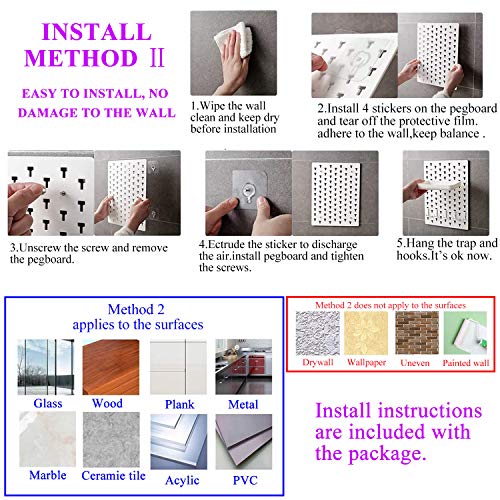 AncBace Wall Shelf Floating Shelves Wall Mount Shelf Pegboard Hooks Organizer Storage Racks Decorative DIY for Living Room Kitchen Bathroom Office Entryway Plastic Convenient (1, Pink)