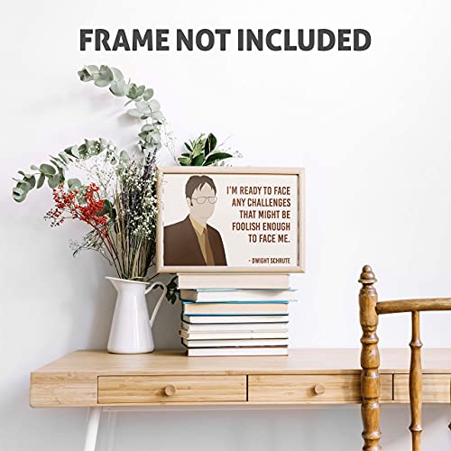 Dwight Schrute Quotes Set of 2 Wall Art Prints - Challenges/Idiot Quotes Artwork Posters - Funny Gift for Office Fans - 8x10 - Unframed