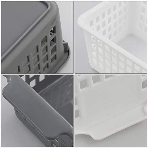 Vcansay Plastic Small Slim Rectangle Storage Baskets, 6 Packs