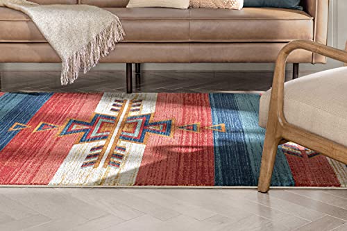 Well Woven Dustin Crimson Southwestern Medallion 5'3" x 7'3" Area Rug
