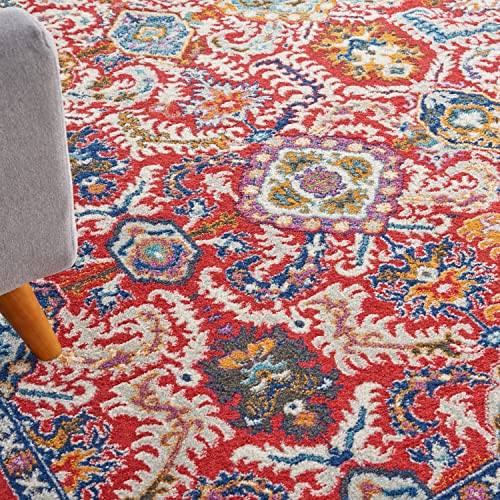 Nourison Passion Rustic Blue/Multicolor 5'3" x 7'3" Area -Rug, Easy -Cleaning, Non Shedding, Bed Room, Living Room, Dining Room, Kitchen (5x7)
