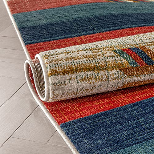 Well Woven Dustin Crimson Southwestern Medallion 5'3" x 7'3" Area Rug