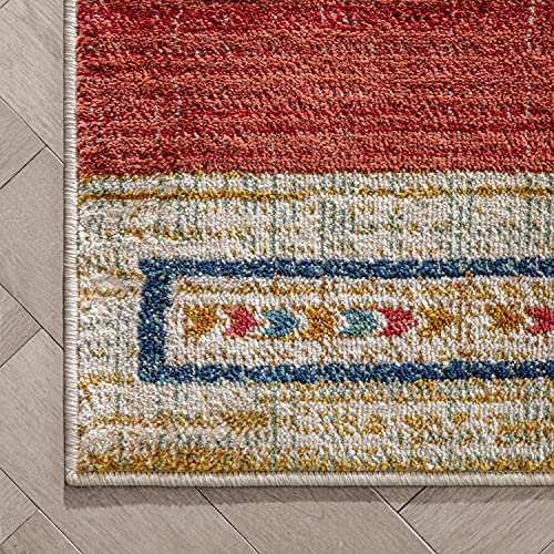 Well Woven Dustin Crimson Southwestern Medallion 5'3" x 7'3" Area Rug
