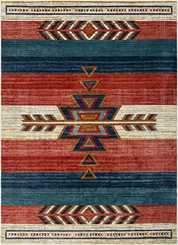 Well Woven Dustin Crimson Southwestern Medallion 5'3" x 7'3" Area Rug
