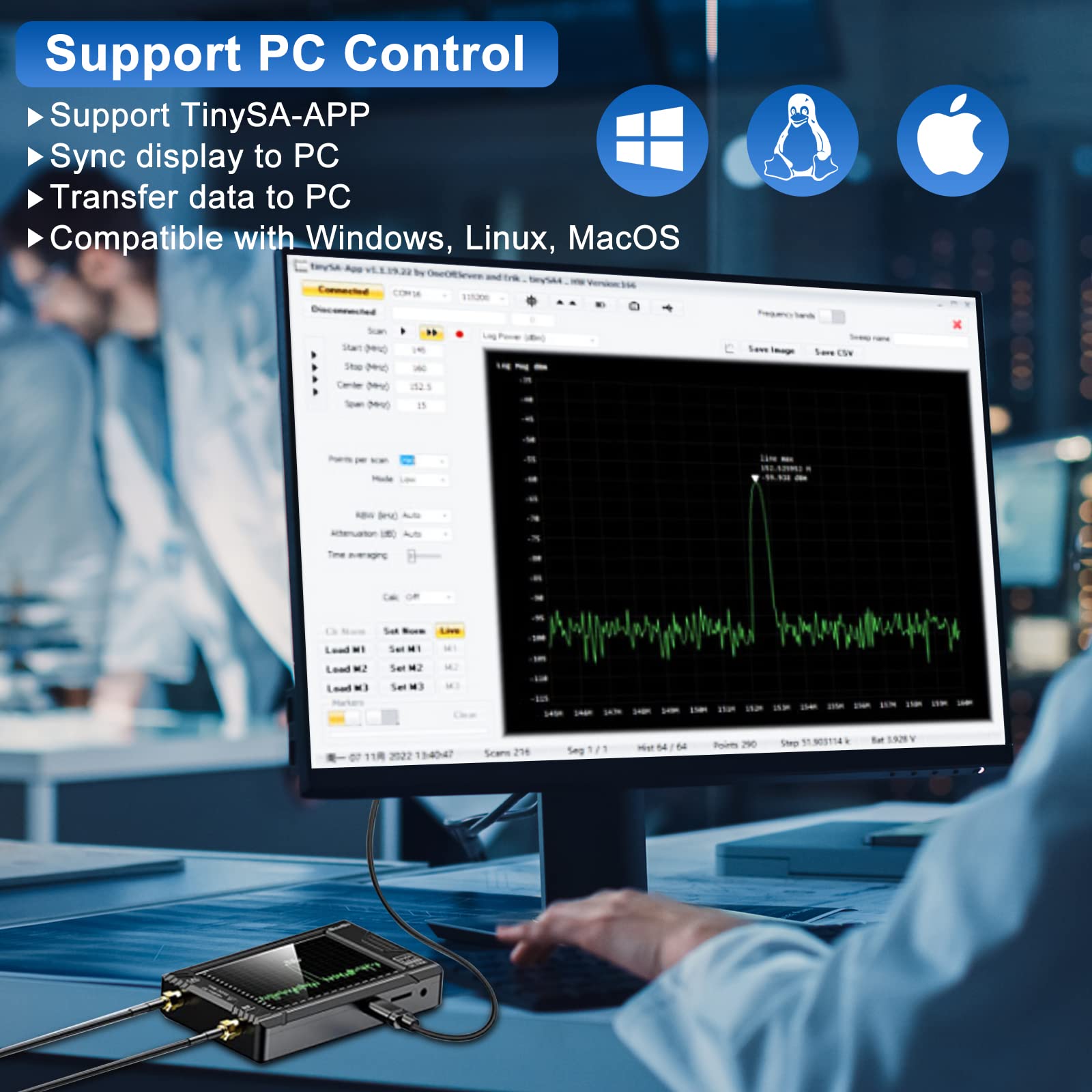 4Inch TinySA Ultra Spectrum Analyzer 100kHz-5.3GHz,V0.4.5.1 Portable Tiny Frequency Analyzer with 32GB SD Card & 3000mAh Battery, 2-in-1 RF Signal Generator RBW LNA DANL Phase Noise