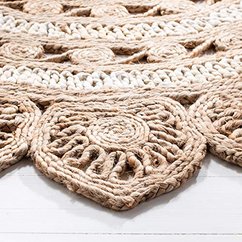 SAFAVIEH Natural Fiber Round Collection 6' Round Ivory NF160B Handmade Boho Charm Farmhouse Jute Area Rug