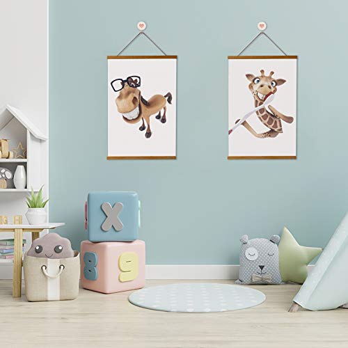 WITCOLOR Magnetic Poster Hanger Frame, Teak Magnet Poster Frame 11x14 11x17 11x22 for Posters, Kids Paintings, Photos, Maps, Scrolls, Picture, Canvas Works and Art Prints(2 Pack)