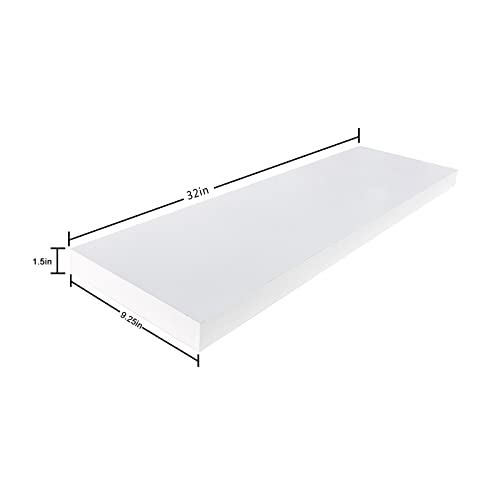 Floating Wall Shelf Set of 2, Wood Wall Decor Storage Shelf, Wall Mount Display Rack for Bedroom, Living Room, Bathroom, Kitchen, Office