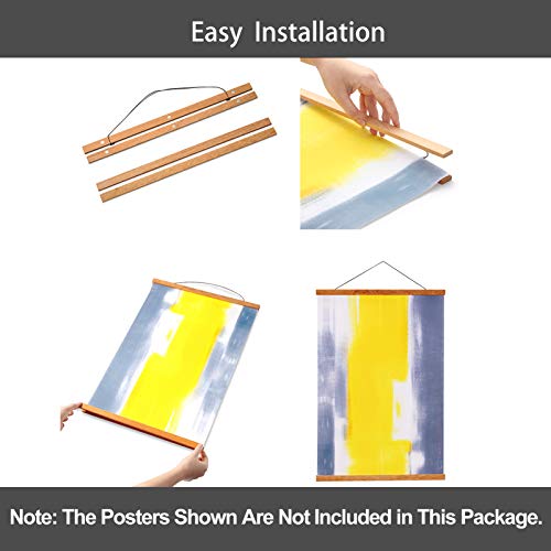 WITCOLOR Magnetic Poster Hanger Frame, Teak Magnet Poster Frame 11x14 11x17 11x22 for Posters, Kids Paintings, Photos, Maps, Scrolls, Picture, Canvas Works and Art Prints(2 Pack)