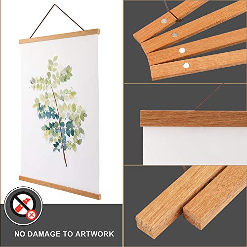 WITCOLOR Magnetic Poster Hanger Frame, Teak Magnet Poster Frame 11x14 11x17 11x22 for Posters, Kids Paintings, Photos, Maps, Scrolls, Picture, Canvas Works and Art Prints(2 Pack)